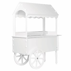 Candy Cart for Party - Candy Cart Display Stand with Wheels for Party - Dessert cart - Decorated Wood Candy cart with Wheels for Birthdays Wedding - Easy to Assemble Vintage Candy Cart On Wheels.