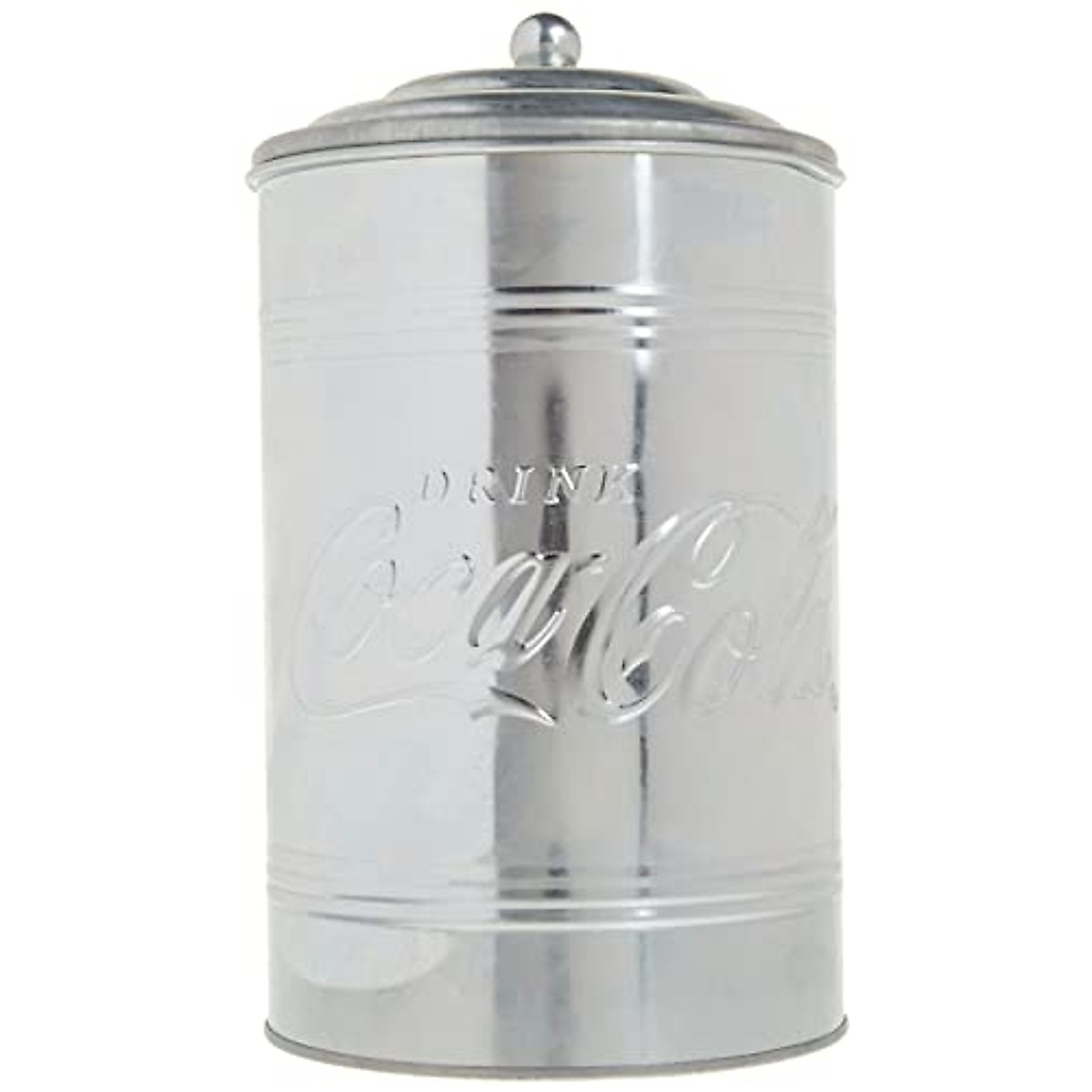Tablecraft Galvanized Storage Canister with Lid, 5.5" x 9.25" (88 oz), Silver