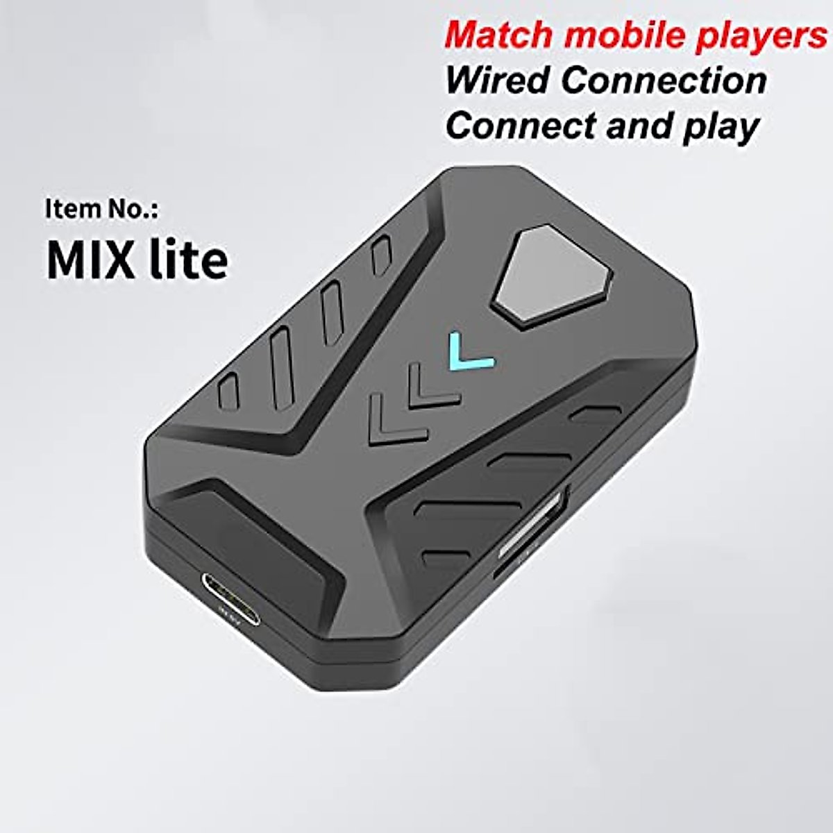 One-Handed RGB Gaming Keyboard Mouse and Converter Combo, Wired 39 Keys LED Backlit Keyboard, 6 Keys Gaming Mouse and Converter Set for PS4, for Switch and PC(Black)
