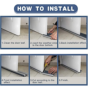 Under Door Draft Stopper,37 Inch Twin Door Draft Stopper Cuttable and Washable,Door Draft Blocker Energy Saving Door Weather Stripping Reduce Noise Window Breeze Blocker Adjustable Door Sweeps, White