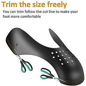 Qidie 2 Pairs Shoe Crease Protector Toe Box Anti-Wrinkle Sport Shoe Inserts Sneaker Crease Guard for Men & Women 4-12" (Men's 7-12, Black+White)