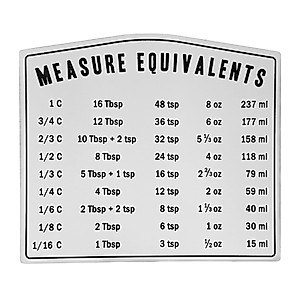 Kitchen Baking Measurement Conversion Chart Magnet | Must have for any Chef | Cups Teaspoons Tablespoon Ounces and Milliliters | Magnetic Cooking Chart Equivalents
