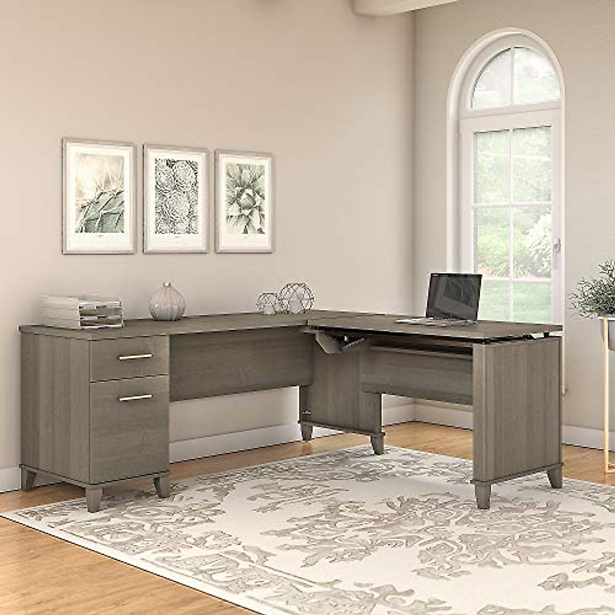 Bush Furniture Somerset 72W 3 Position Sit to Stand L Shaped Desk