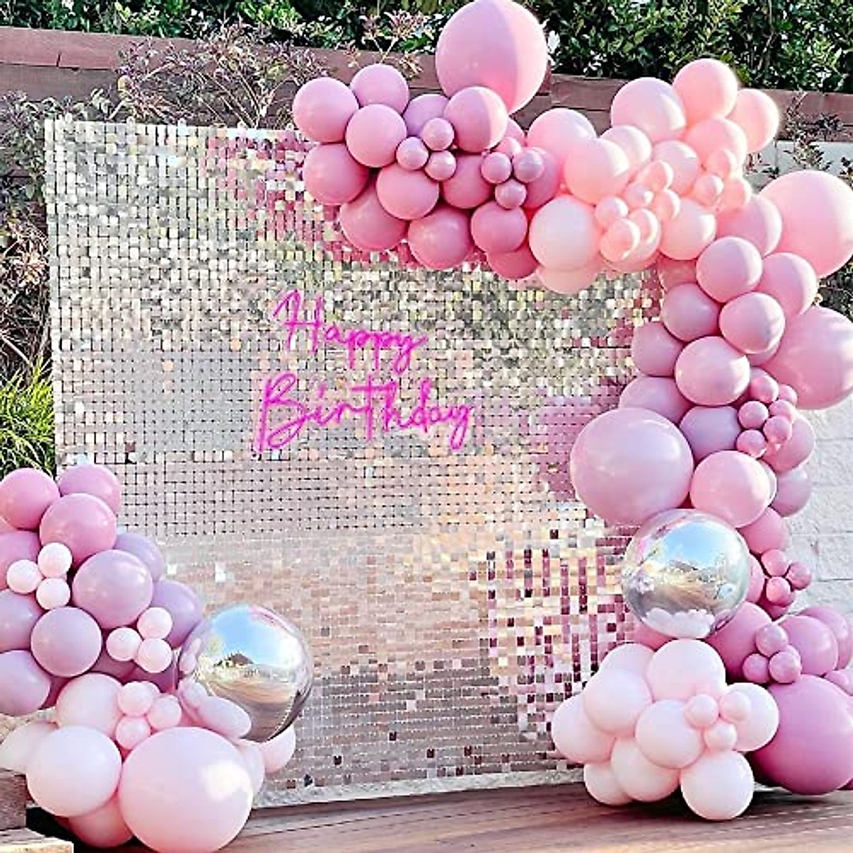 Shimmer Wall Backdrop Silver Backdrop 24 Panels Glitter Sequin Backdrop for Wedding Bridal Shower Birthday Decorations