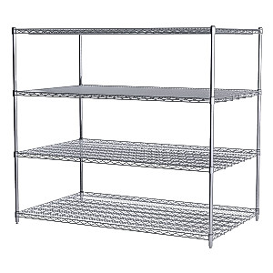 Akro-Mils AWP54UPRIGHT 54-Inch NSF Certified Industrial Grade Chrome Wire Shelf System Upright Leg Post Poles, (4 Pack)