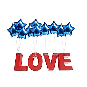 10pcs Star Shape Foil Mylar Helium Balloon 18" Balloon Birthday Party Decoration Foil Balloons,Wedding,Baby Shower Decor - Blue
