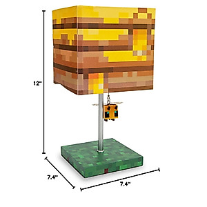 Minecraft Yellow Bee Nest Block Desk Lamp with 3D Bee Puller | Nightstand Table Lamp with LED Mood Light for Bedroom, Desk, Living Room, Playroom | Home Decor Kids Room Essentials | Video Game Gifts