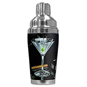 Mugzie brand 20 Ounce Cocktail Shaker with Insulated Wetsuit Cover - Michael Godard: Martini Club