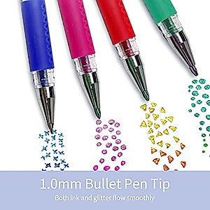 mewmewcat gel pens,60 Glitter Color Artist Gel Pen Set with 30 Matching Color Refills Fine Tips Coloring Book for Drawing Sketching School Stationery Suppliers Office Accessories DIY Tools Kit