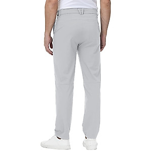 TBMPOY Mens Stretch Golf Pants Lightweight Quick Dry Casual Work Pant with 3 Pockets Light Grey 36