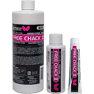 Butterfly Free Chack II Table Tennis Racket Glue - Designed Specifically for use with Spring Sponge Rubber Like Tenergy and Dignics - Available in 20 ml, 100 ml, or 500 ml, White