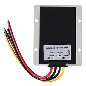 Diann DC 8V-40V to 13.8V 25A Automatic Buck Boost Converter Step Down/Up Regulator Voltage Reducer Converter Waterproof Regulated DC Power Supply for Golf Cart Club Car LED Light