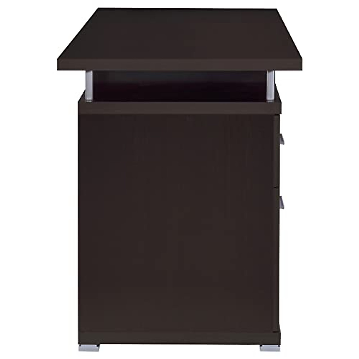 Coaster Home Furnishings Tracy Modern Contemporary 55-Inch 2-Drawer Home Office Computer Writing Desk Study Table with File Cabinet Storage Engineered Wood Eco-Friendly Laminate Brown 800107