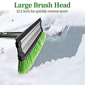SEAAES 51 Inch Ice Scraper and Snow Brush with Squeegee, Extendable Snow Ice Removal with Foam Grip for Windshield SUV Truck Vehicle Window