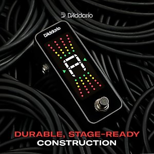 D'Addario Accessories Guitar Tuner Pedal Plus - Chromatic Tuner for Electric Guitars, Bass Guitars and More - Fast and Accurate with True Bypass - Full Color Display with Programmable Countdown Timer