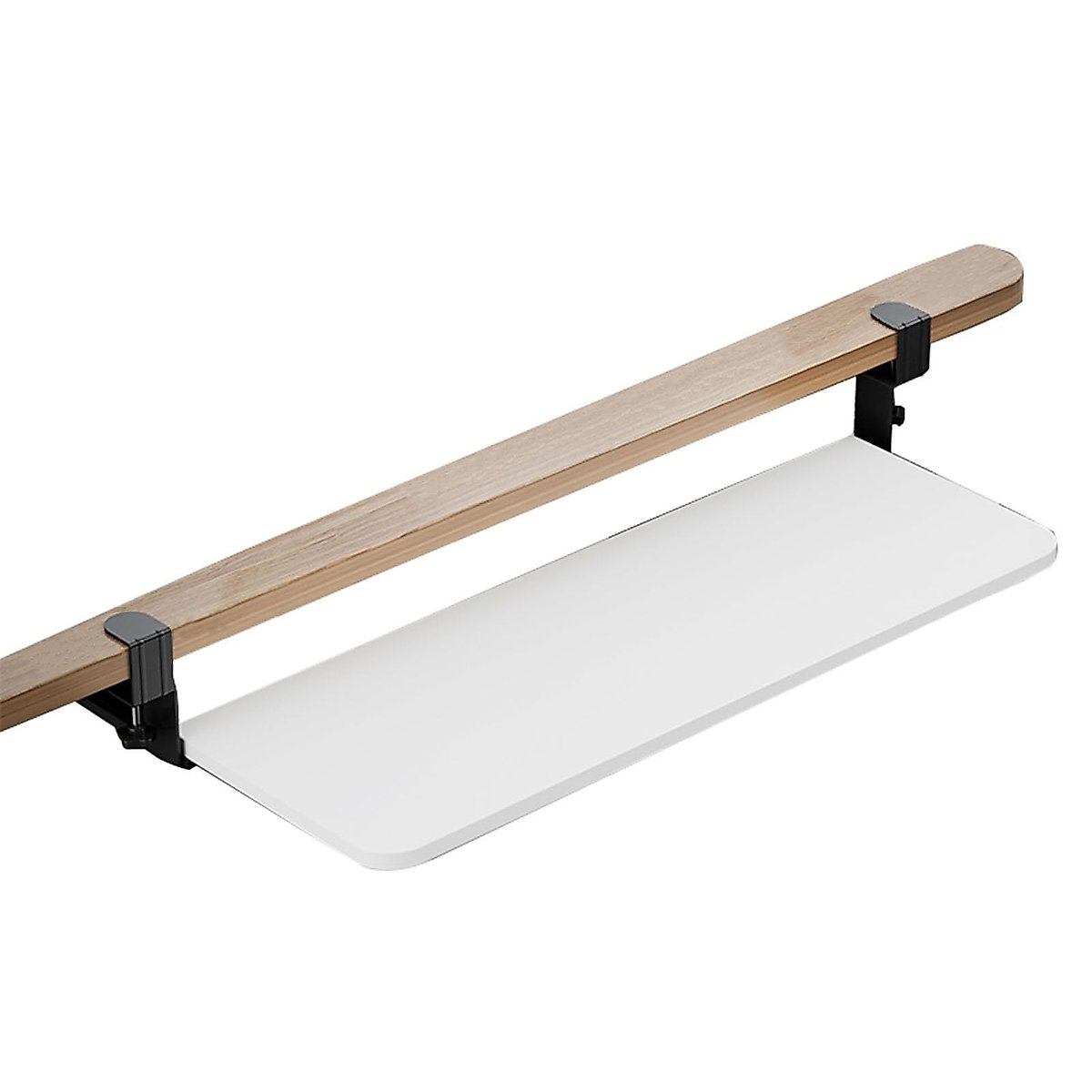 Keyboard Tray Under Desk, Ergonomic Larger Keyboard Tray with C Clamp, Pull Out Platform Computer Drawer, 25.6" x 9.8" (Color : White, Size : 25cmx65cm)