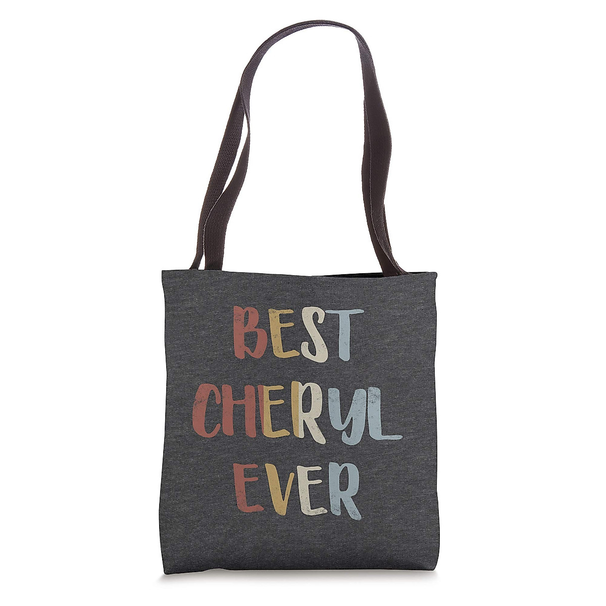 Best Cheryl Ever Retro Vintage Name Gift Dark Heather Gray Tote Bag
