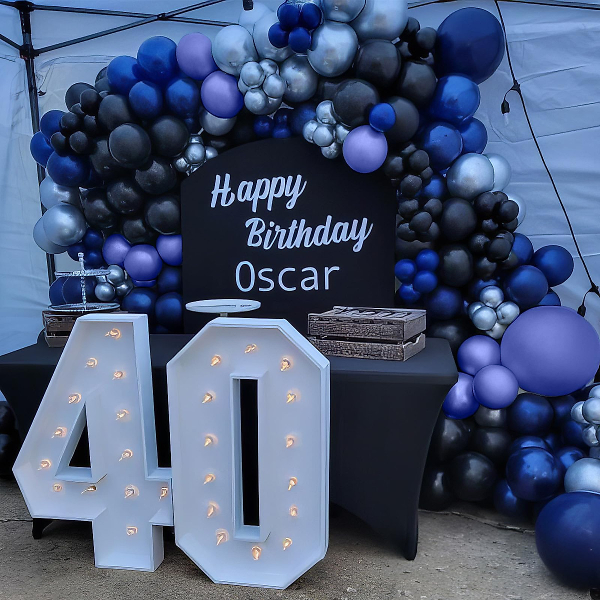 Blue and Black Balloons, Navy Blue and Silver Balloons Metallic Silver Dark Blue Balloons Black and Silver Latex Balloons Black Blue Balloons for Kids Adults Birthday Space Party Wedding Baby Shower