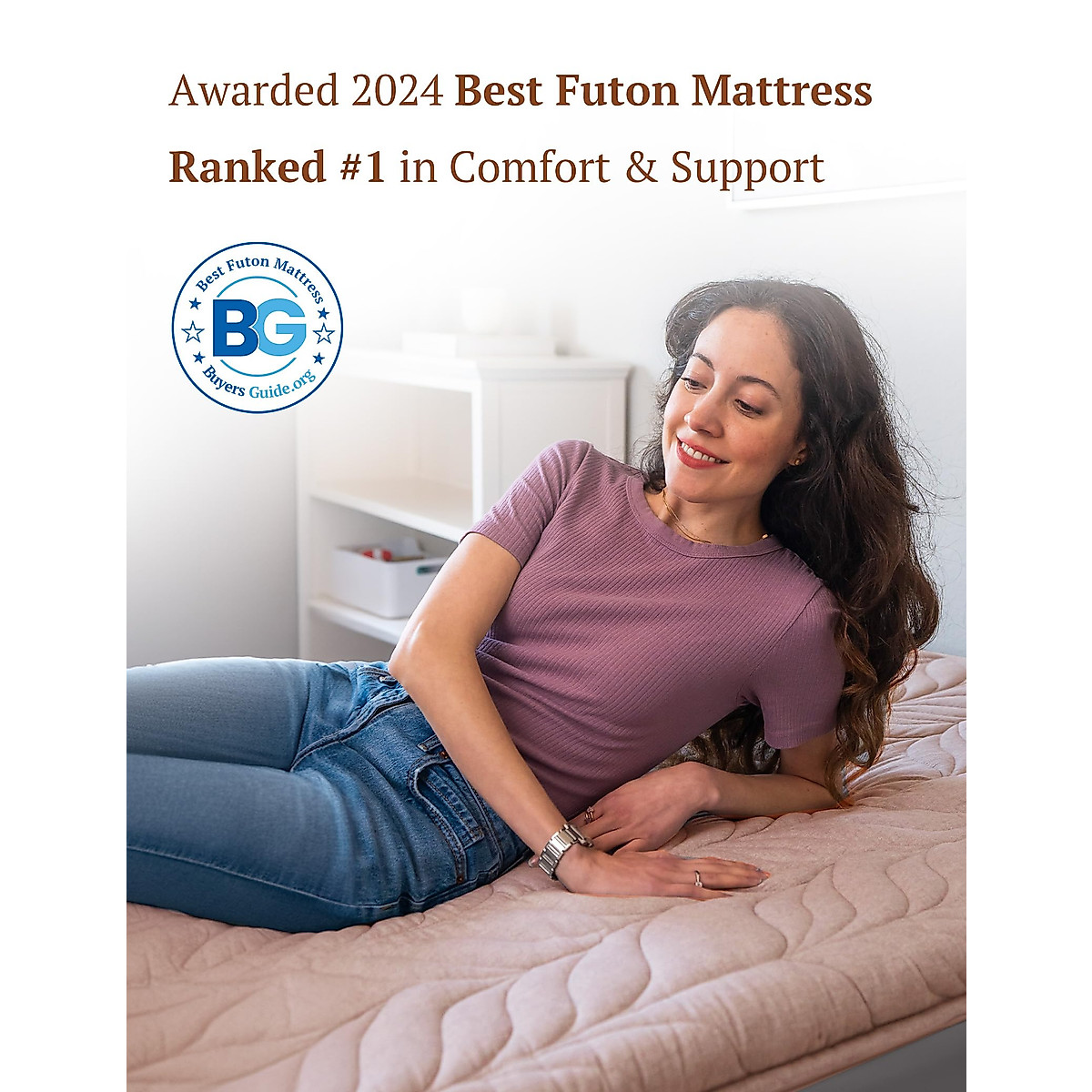 ZonLi Japanese Floor Mattress Futon Mattress Queen Size, Thicken Roll Up Tatami Mat w/ 100% Cotton Washable Cover, Portable & Foldable Floor Bed Mattress for Sleeping, Dormitory, Adult Kids, Coffee