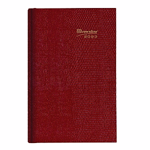 Brownline 2023 Traditional Daily/Monthly Planner, Untimed Journal, 12 Months, January to December, Perfect Binding, 7.5" x 5", Bright Red (CB387.RED-23)