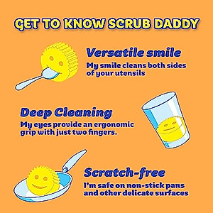 Scrub Daddy Scrub Mommy, Daddy Caddy + Cif All Purpose Cleaner - Scratch-Free, Dual-Sided Kitchen + Bathroom Scrubber + Multipurpose Cleaning Cream - Cleaning Supplies Kit for Multiple Surfaces