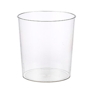 CHICIRIS Clear Trash Can, Small Waste Basket Round Plastic Garbage Bin for Kitchen Bathroom Bedroom Office Dorm, Transparent (M 25cm / 9.8in)