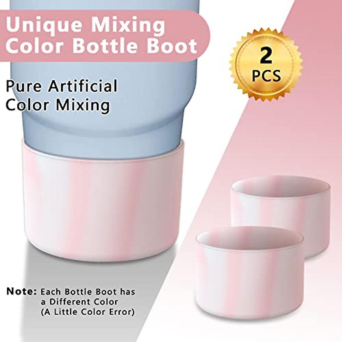 WUQID Protective Silicone Boot Sleeve for 12oz-40oz Hydroflask/Stanley Water Bottles Tumbler Anti-Slip Bottom Sleeve Cover for All Water Bottles Bottom Width of 2.83&3.56in