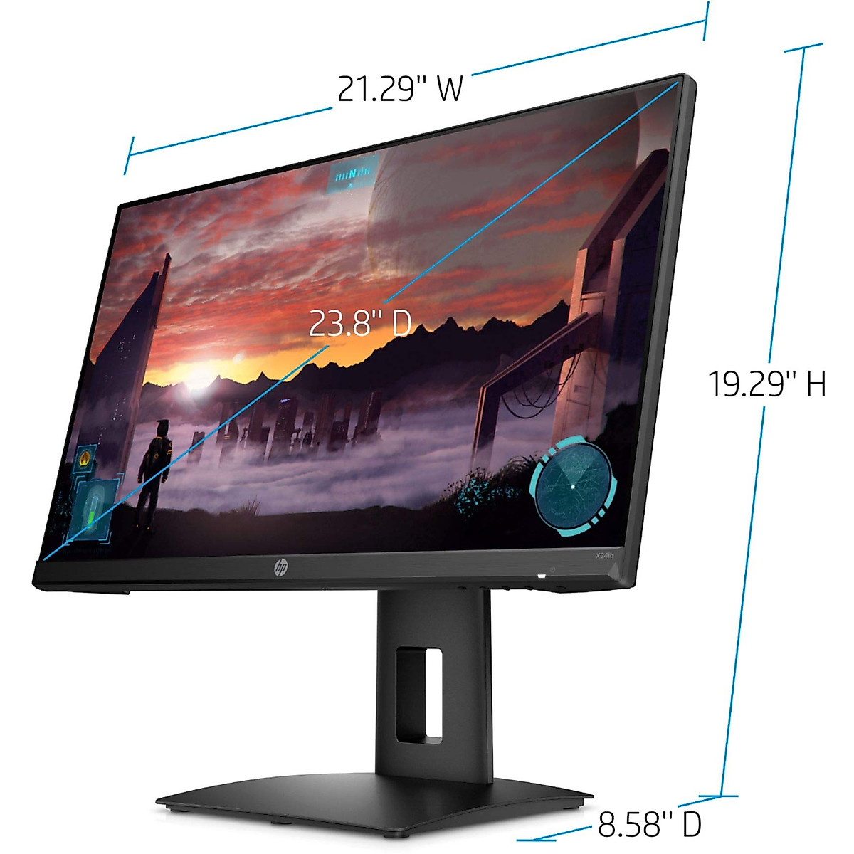 HP 24" FHD 144Hz 1ms GTG IPS LED FreeSync Gaming Monitor (X24ih) - Black