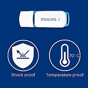 PHILIPS 16GB Flash Drive, Snow Edition USB 2.0 - White/Blue - 3-Pack