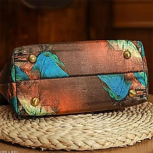 ZLXDP Women's Vintage Handbag National Dinner Handbag Women's Printed Handbag