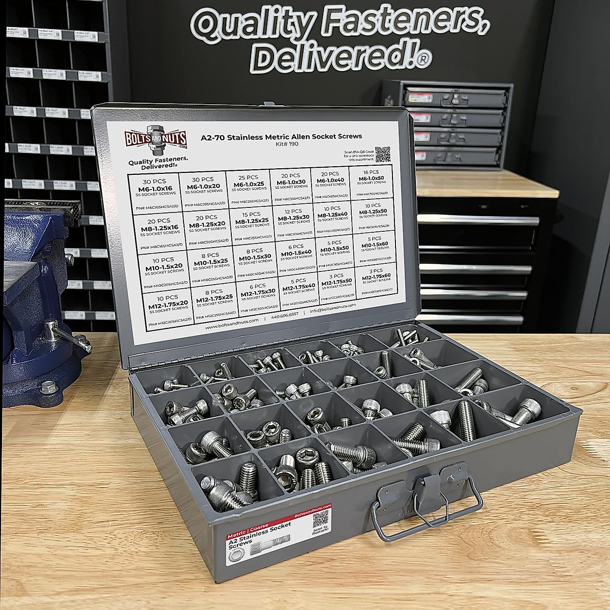 Metric Stainless Steel Allen Socket Head Cap Bolts Screws A2 18-8 (304) Assortment M6 M8 M10 M12-306PCS