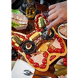 Frenchie The French Bulldog Cheese Board, 12" inch Natural Bamboo Cheese Board and Charcuterie Boards, Serving Tray Aperitif Funny Dog Gift Wine Meat Cheese Platter Unique Women Gifts for Housewarming