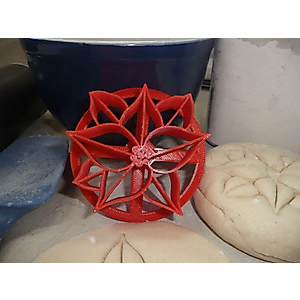 MINI SIZE POINSETTIA DESIGN CONCHA COOKIE CUTTER MEXICAN SWEET BREAD STAMP MADE IN USA PR4894