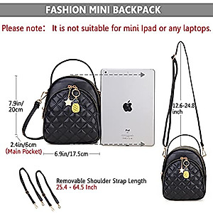 Mini Backpack Purse,VONXURY Fashion Small Leather Quilt Backpack Convertible Casual Travel Daypack for Women Ladies Girls