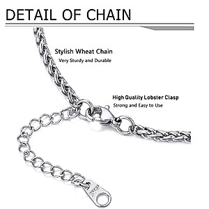 PROSTEEL Mens Chains Punk Dog Tag Pendant Necklaces Stainless Steel Razor Blade Necklace Chain for Men