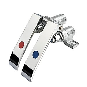 Phivan Foot Operated Faucet Valve - Knee Hands-Free Sink Pedal Brass Double Pedal Valve Control Non-Contact Faucet Sink Knee Pedal for Commercial Kitchens, Hospitals, Schools, Laboratories