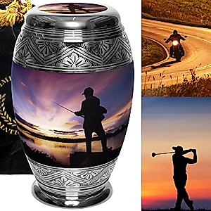 Gone Fishing Urn Cremation Urns for Human Ashes Adult Urns for Cremation Ashes Urns for Adult Cremation Ashes Urns for Ashes Cremation Urns for Human Ashes Adult 200 Cubic Inches Large