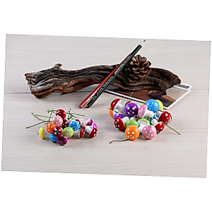 Hoement 20pcs Mini Foam Mushroom Flower Pots Mushroom Miniature Mushroom Mini Mushrooms Picks Bonsai Micro Landscape Fairy Garden Mushroom Mini Mushrooms for Fairy Garden Material Large