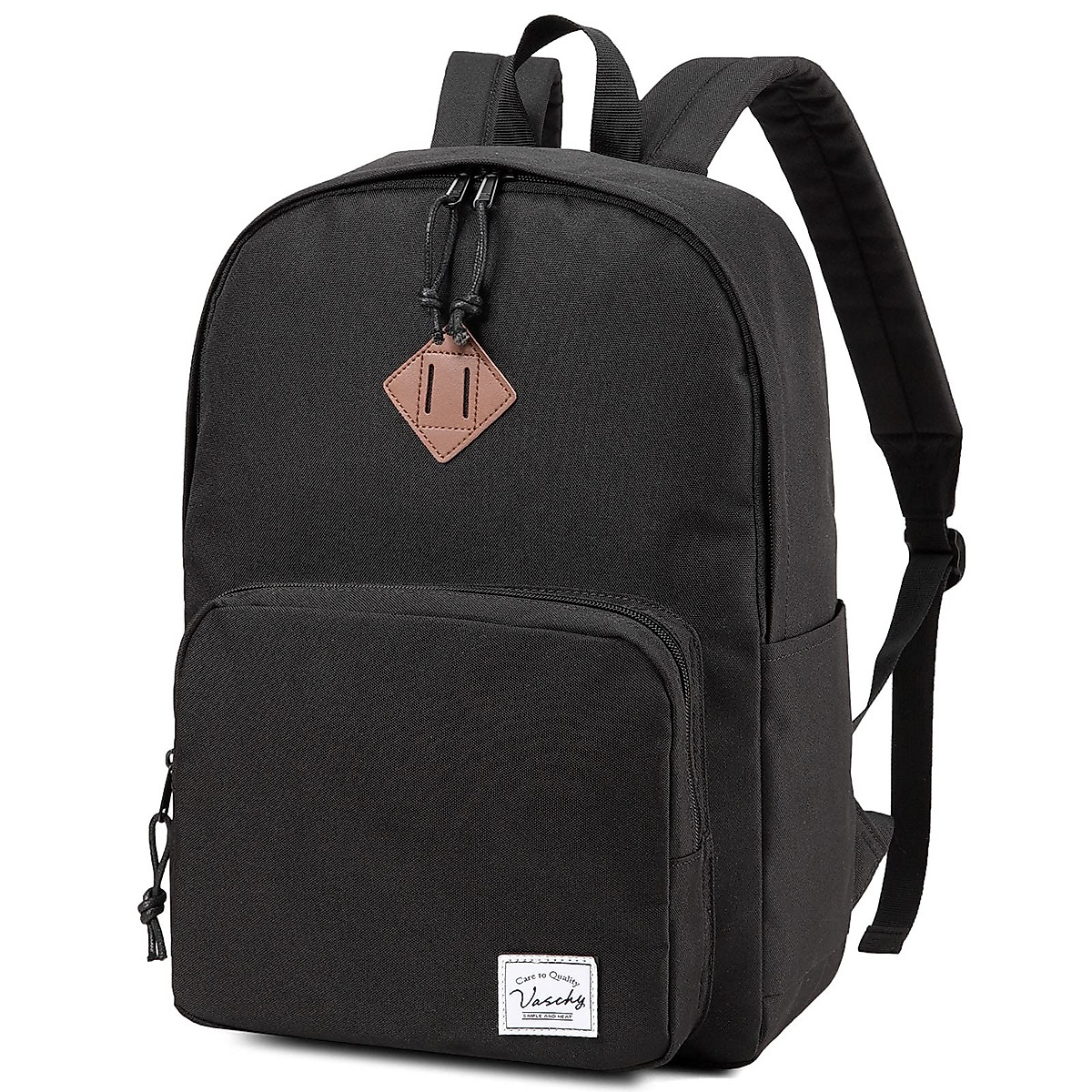 VASCHY School Backpack, Ultra Lightweight Backpack for Men Women Schoolbag Bookbag for Kids Teen Boys Girls Black