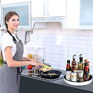 LAMY Lazy Susan Organizer Kitchen Organization, 10 Inch Lazy Susan Turntable for Cabinet, Pantry, Refrigerator and Table, Black