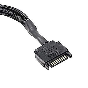 XMSJSIY SATA to 3 Pin 4 Pin Fan Adapter,15pin SATA to 4 x 3 pin / 4 Pin 12V PC Case Fan Splitter Extension Power Cable Adapter-28cm-2pcs