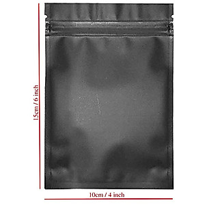 Mylar bags for food storage - Resealable Smell Proof Bags | black sample bags | small packaging bags | bolsa mylar | mylar bag with front window | 4x6 inches