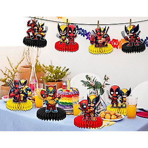 YUNKELIU 9Pcs Birthday Party Decorations Honeycomb Centerpiece, Science Fiction Theme Party Table Decorations 3D Double Sided Table Topper Decorations for Birthday Party Supplies