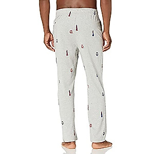Nautica Men&#039;s Soft Woven 100% Cotton Elastic Waistband Sleep Pajama Pant, Grey Heather, Large
