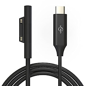 Surface Connection to USB C Charging Cable Compatible with Microsoft Surface Pro 7 6 5 4 3, Surface Go 3 2 1, Surface Laptop 4 3 2 1, Must Works with 45W 15V3A USB-C Charger (4.9ft & Travel Case)