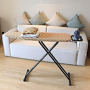 caius Ironing Board Full Size, Extra Wide Ironing Area, Foldable Iron Board with Extra Thick Padded Cover, Large Heavy Duty Ironing Board, Stable Structure, Adjustable Height, Easy to Fold (47x16)
