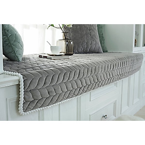 SINCERE Custom Size Non-Slip Sofa Mat, Couch Slipcover, Bay Window Mat, Windowsill Pad, Area Rug Seat Pad, Bench seat Cover, Tatami Mats (Gray, 24x71 inch)