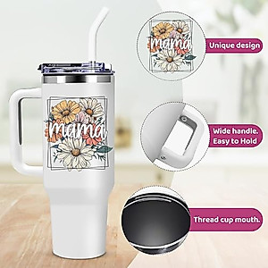 Noni Personalized Mama Tumbler, Custom Mama Tumblers With Handle And Straw, New Moms Gifts, Mothers Day Tumbler Gifts, Mommy Cups, Inspirational Mom Mug