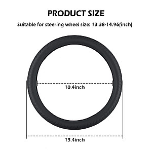 Silicone Steering Wheel Cover丨Non-Slip Elastic Wheel Cover for Car with Tire Texture Ensuring Safe Driving丨Cool Car Accessories Fits Car Truck SUV (Black)