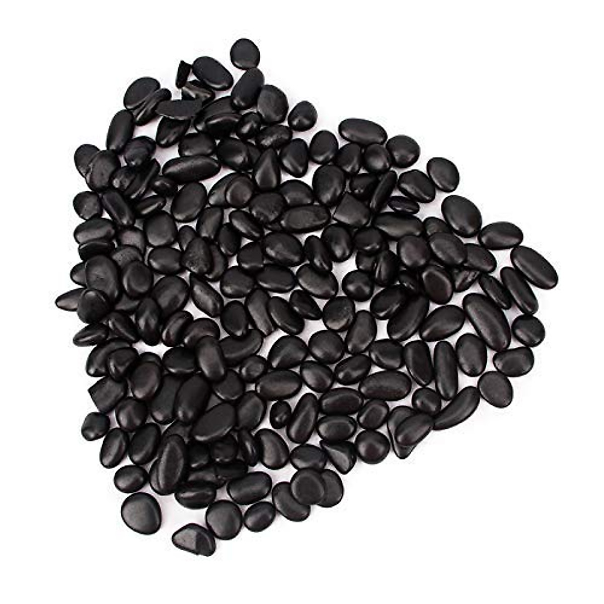 18 Pounds Decorative Pebbles Small Black Stones Aquarium Gravel River Rock, Natural Polished Decorative Gravel,Garden Ornamental Pebbles Rocks,Black Decorative Stones,Black Pebbles, Decor (Black)